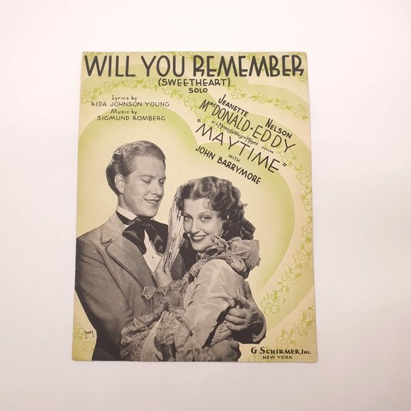 G. Schirmer Inc | Accents | Vintage Sheet Music 937 Will You Remember ...